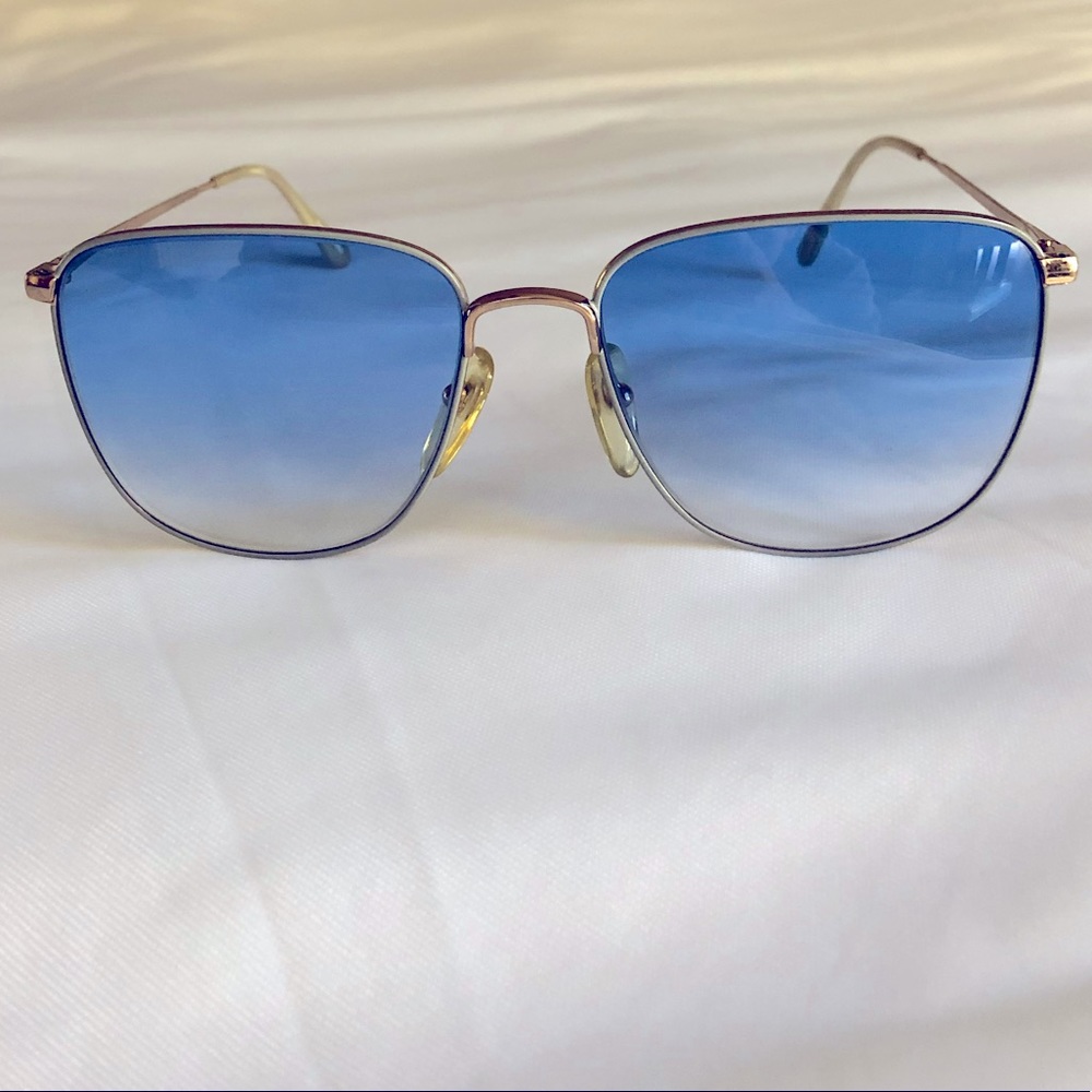 Blue Tinted Lenses On Frames Made In France Vintage - Gem